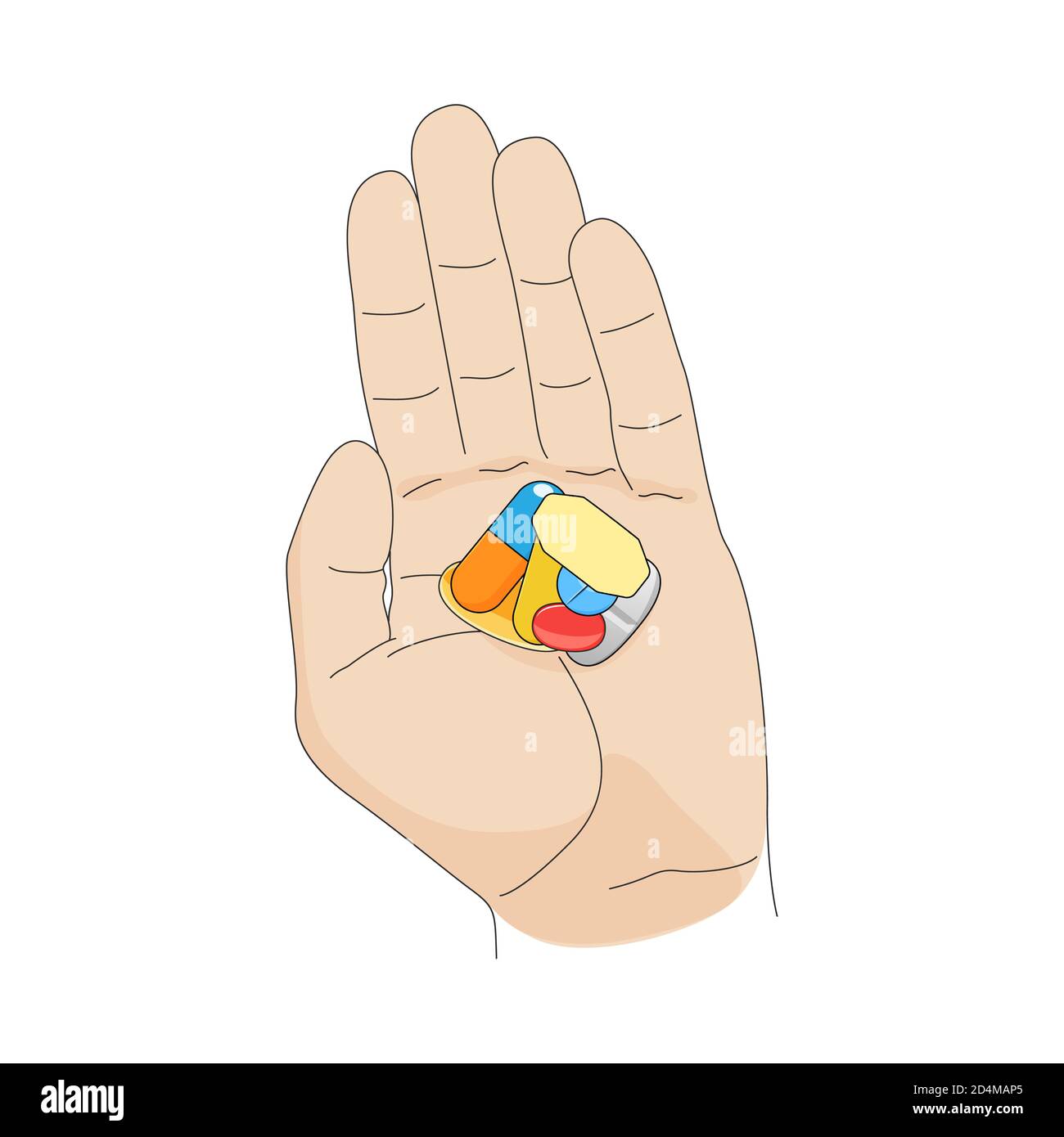 Hand holding vitamin tablets Stock Vector Images - Alamy