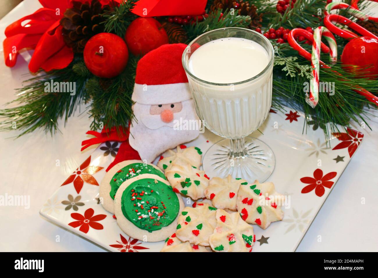 Christmas cookies and milk Stock Photo - Alamy
