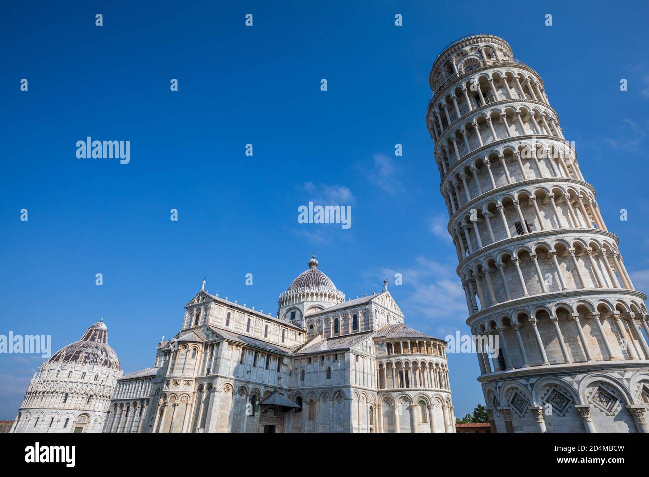 The Leaning Tower of Pisa, campanile, or freestanding bell tower, of ...
