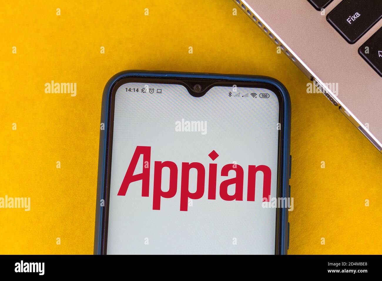 In this photo illustration the Appian Corporation logo seen displayed ...
