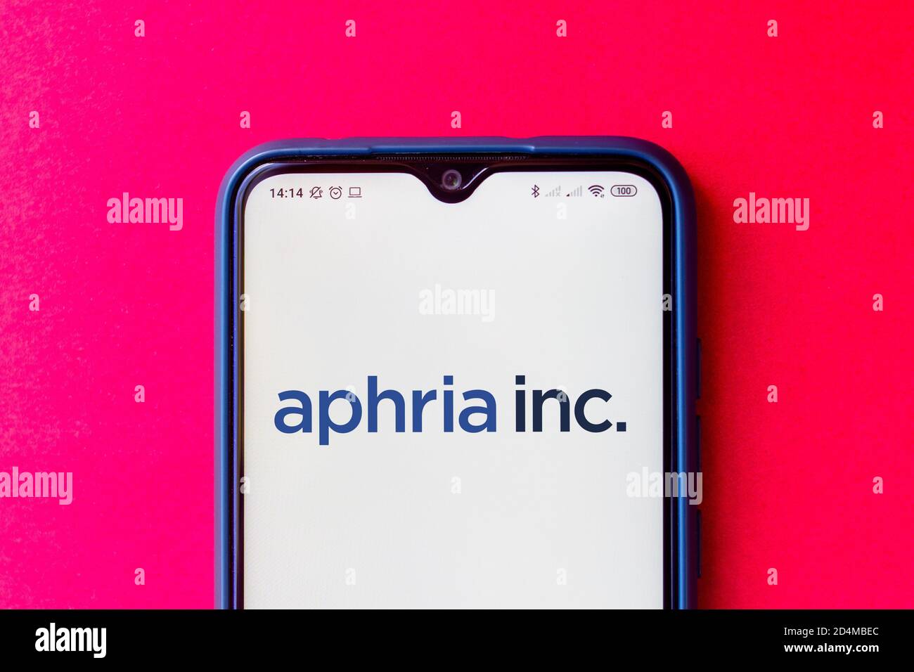In this photo illustration the Aphria Inc. logo seen displayed on a ...