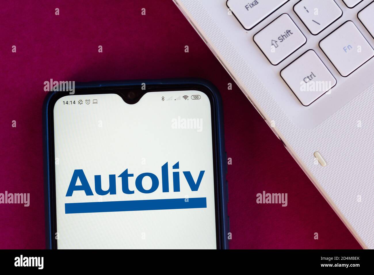 In this photo illustration the Autoliv logo seen displayed on a smartphone Stock Photo - Alamy