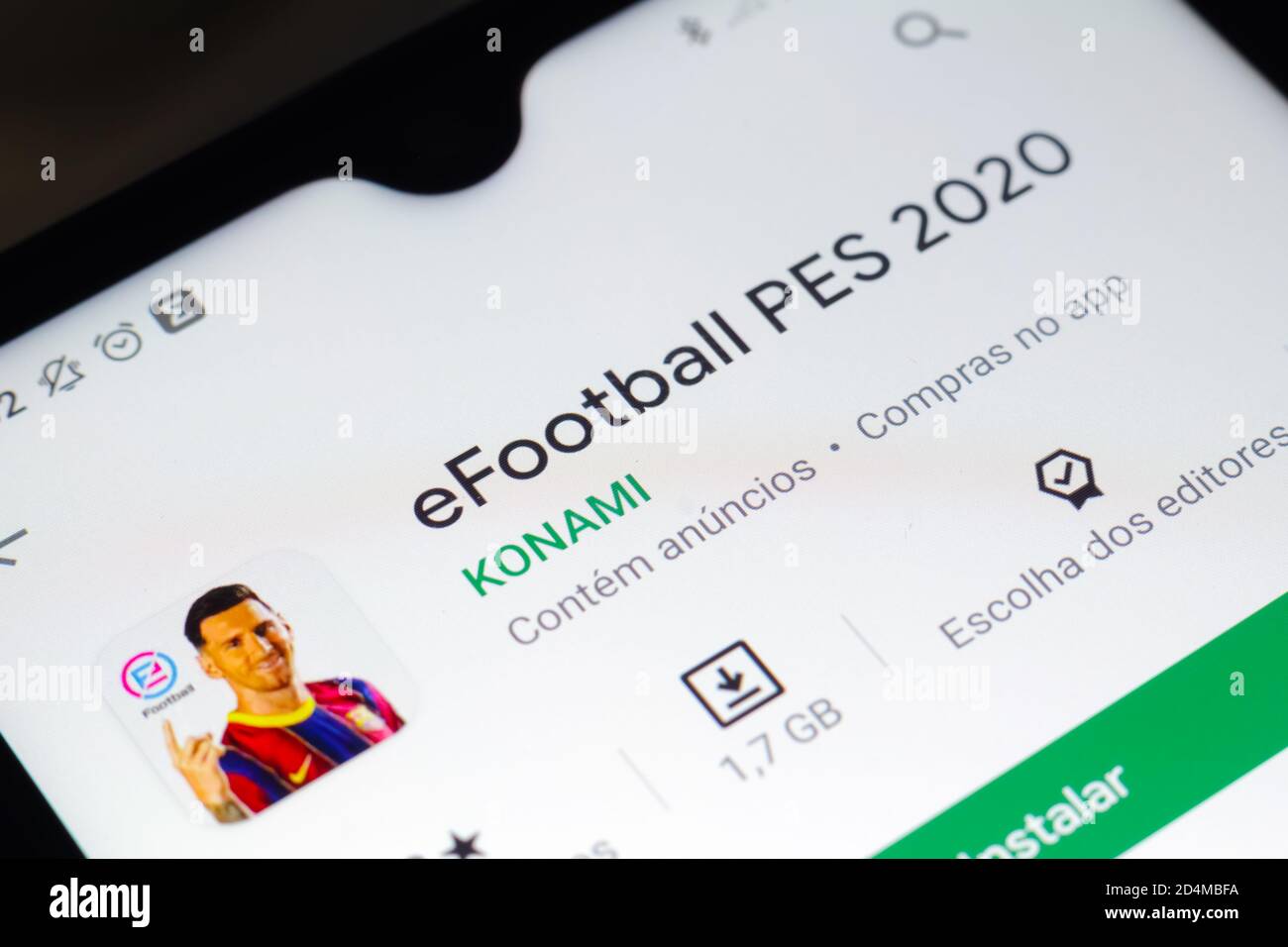 In this photo illustration the eFootball PES 2020 logo seen displayed ...