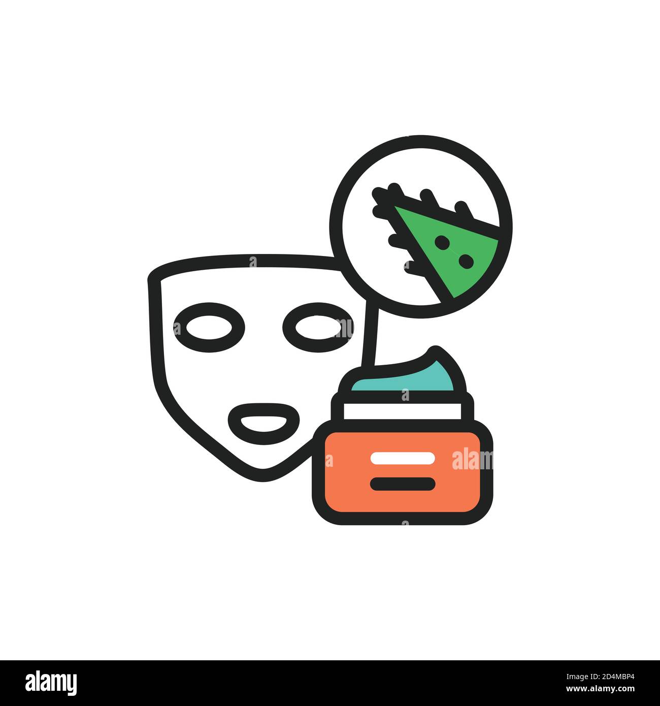 Aloe face mask color line icon. Outline pictogram for web page, mobile app, promo Stock Vector ...