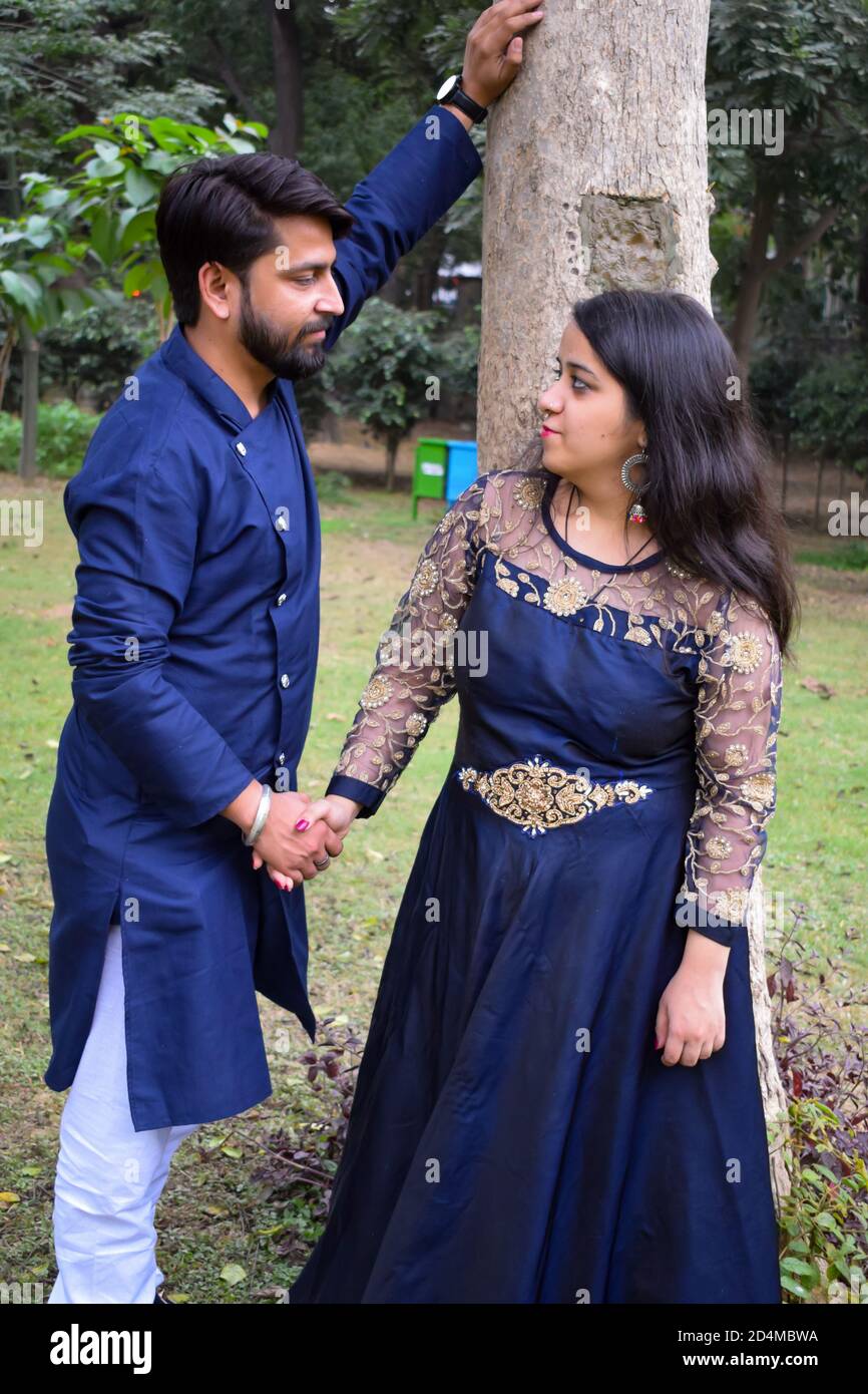 New Delhi India – November 25 2019 : A couple pose for Pre Wedding ...