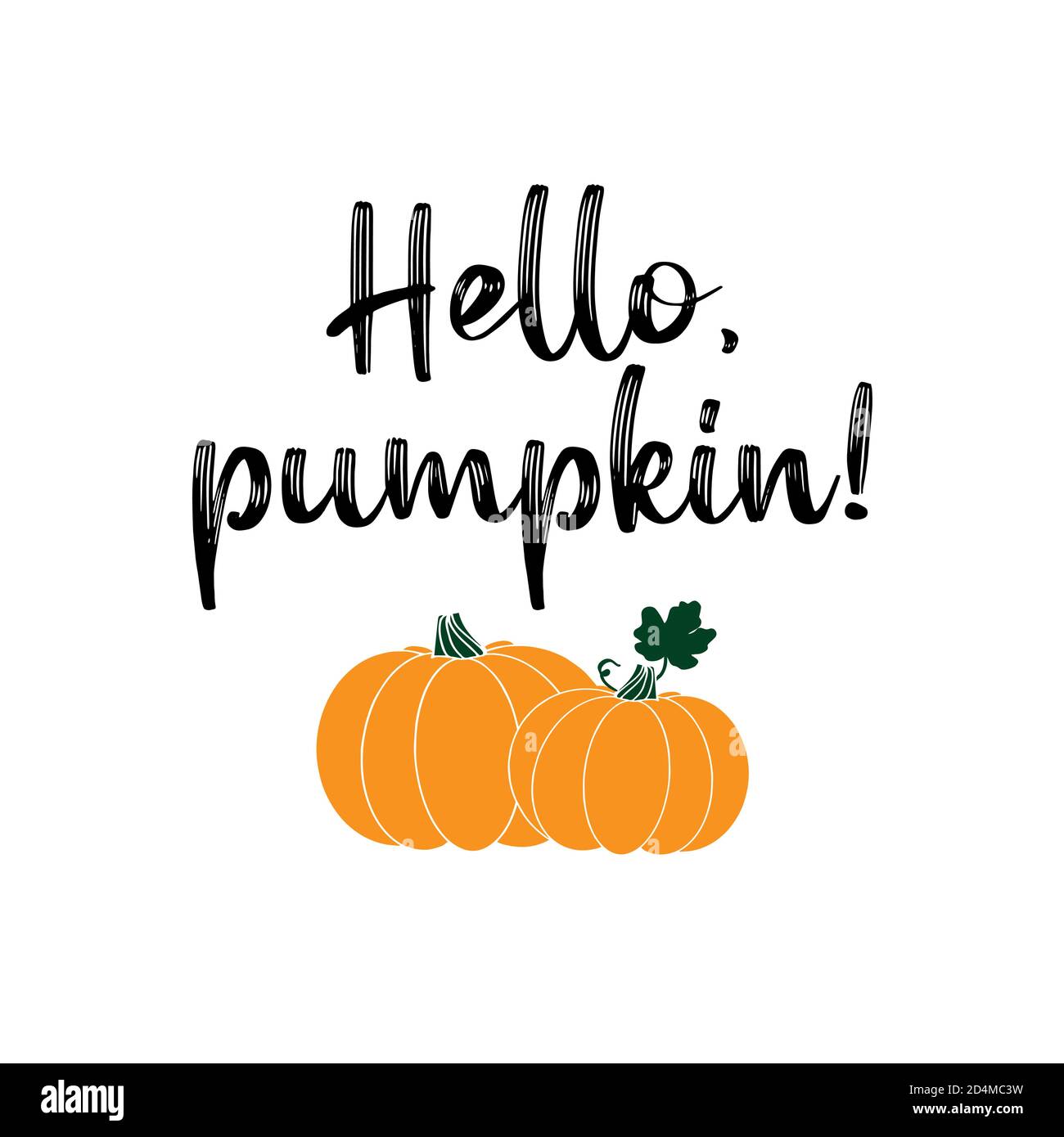 Hand sketched HELLO PUMPKIN quote as banner. Lettering for poster ...