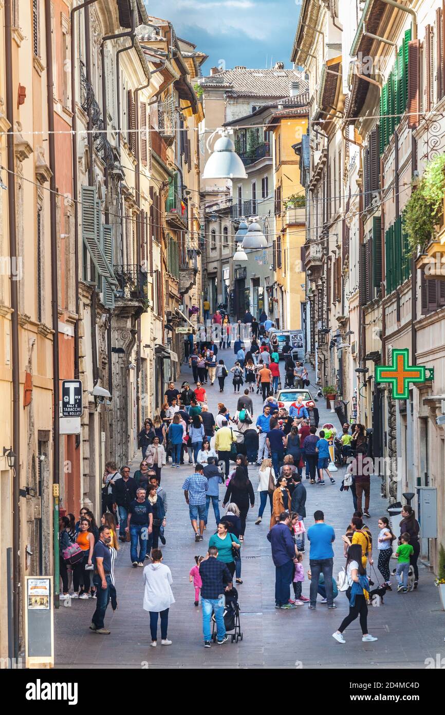 ROME, ITALY - APRIL, 2018: Tourists at the Basilica of Maxentius and ...