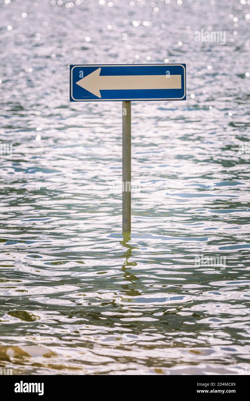 Flood warning board hi-res stock photography and images - Alamy