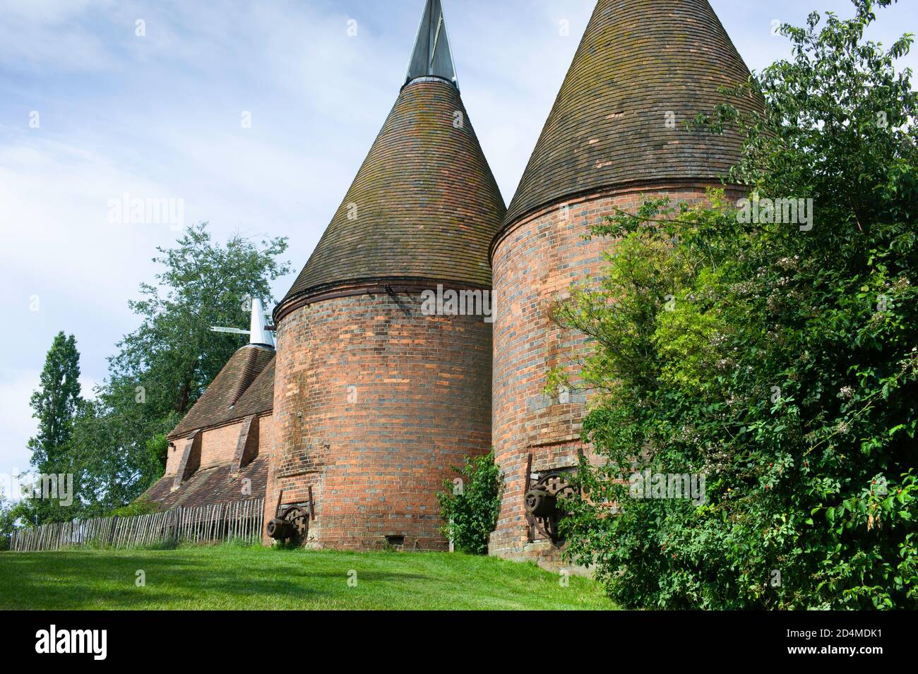 Oast house building designed for kilning (drying) hops as part of the ...