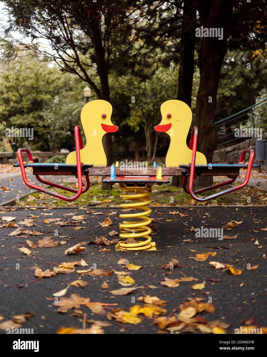 Empty playground on rainy day hi-res stock photography and images - Alamy