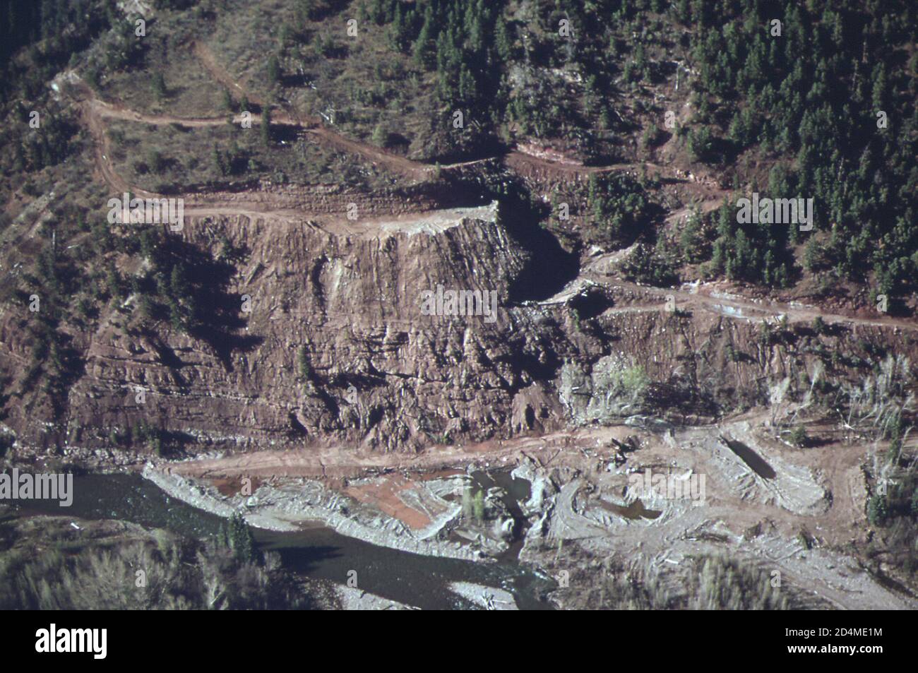 Gold strip mine was closed down because the erosion of the hillside was ...