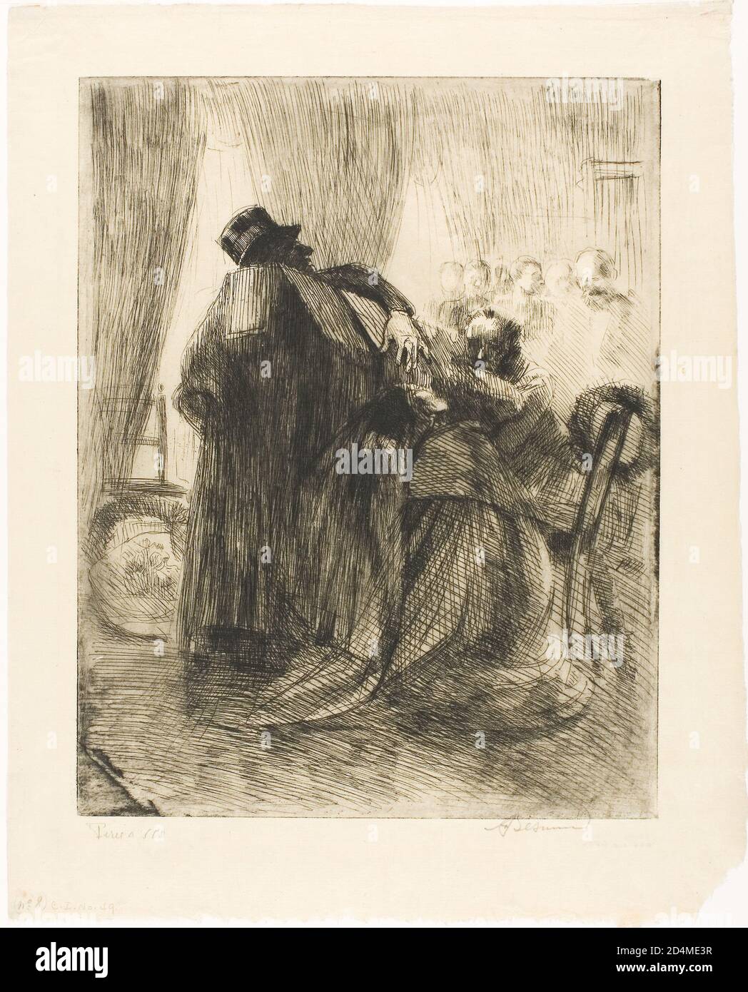 Etching on cream ; Japanese paper Stock Photo - Alamy