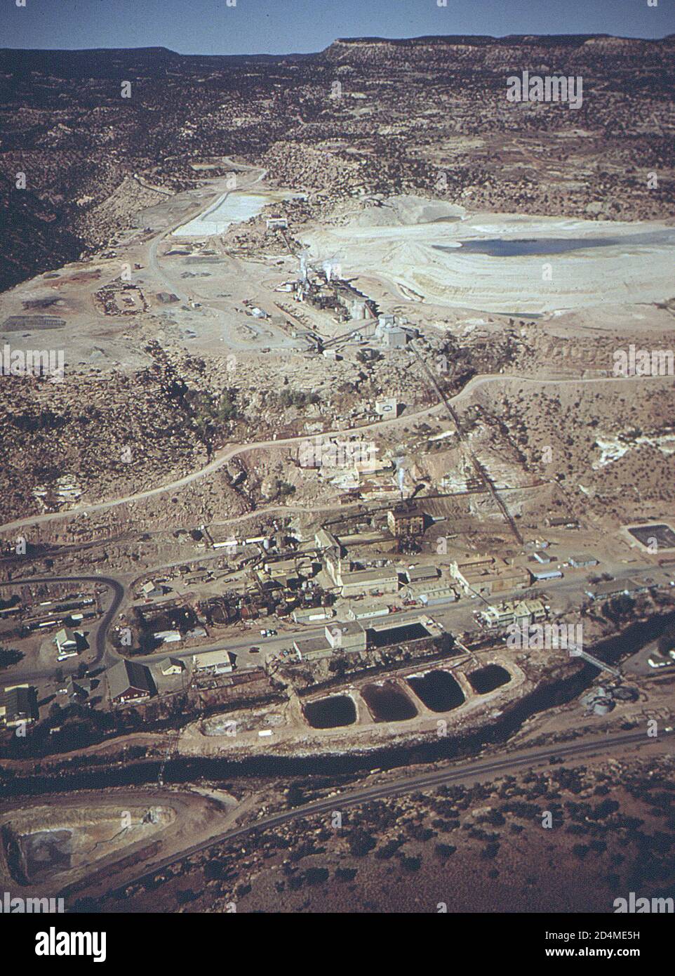 Aerial view of Union Carbide uranium mill - Location: in or near Uravan ...