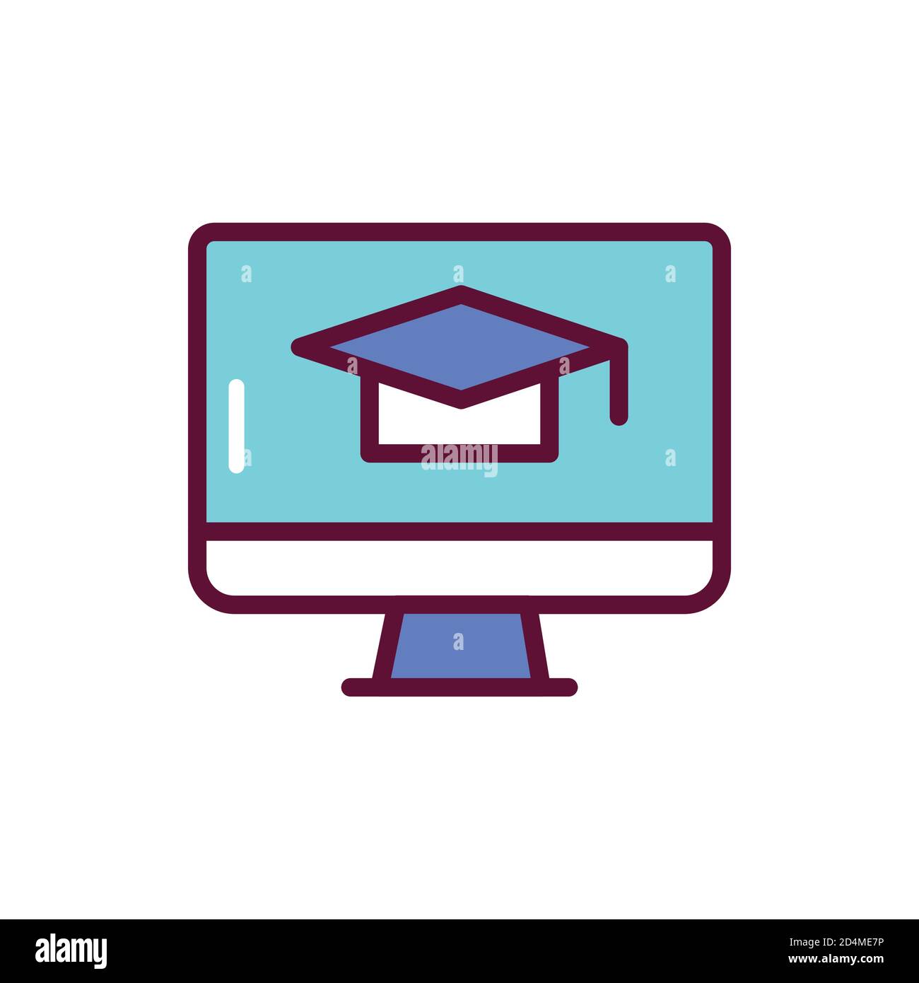 Distance learning color line icon. Vector illustration Stock Vector ...