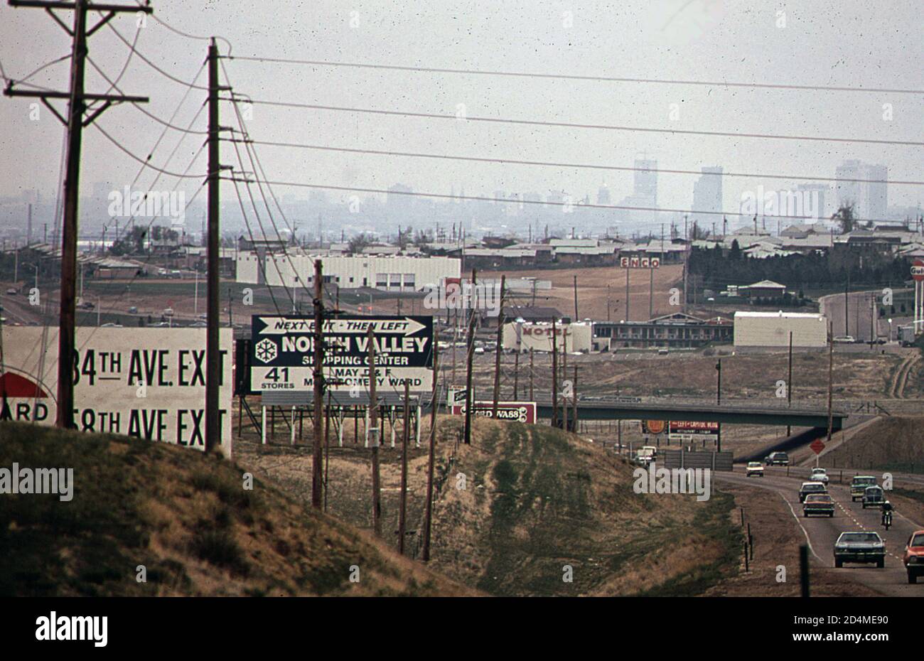 Billboards and power lines clutter landscape - Location: in or near ...