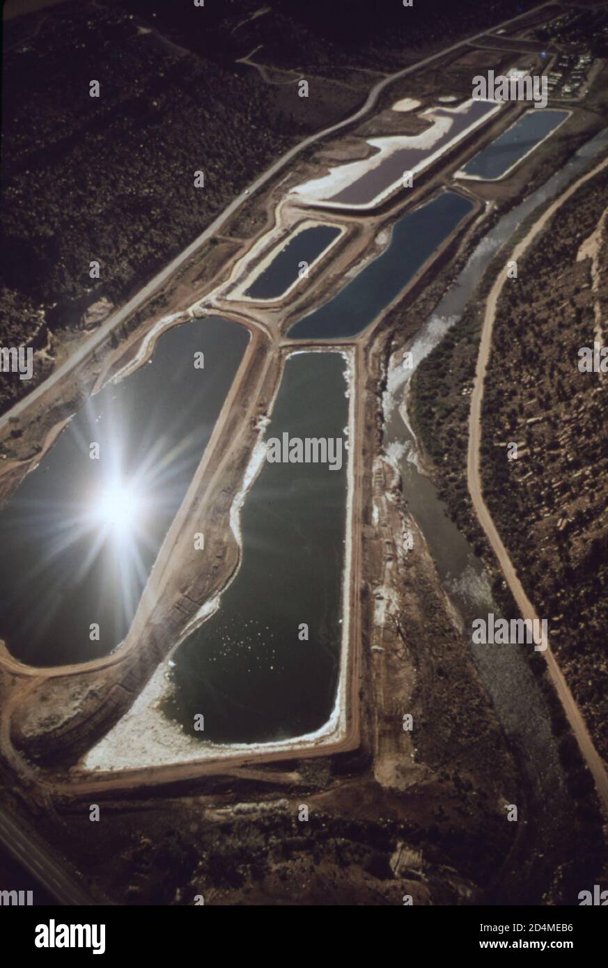 Holding pond at uranium processing mill. - Location: in or near Uravan ...
