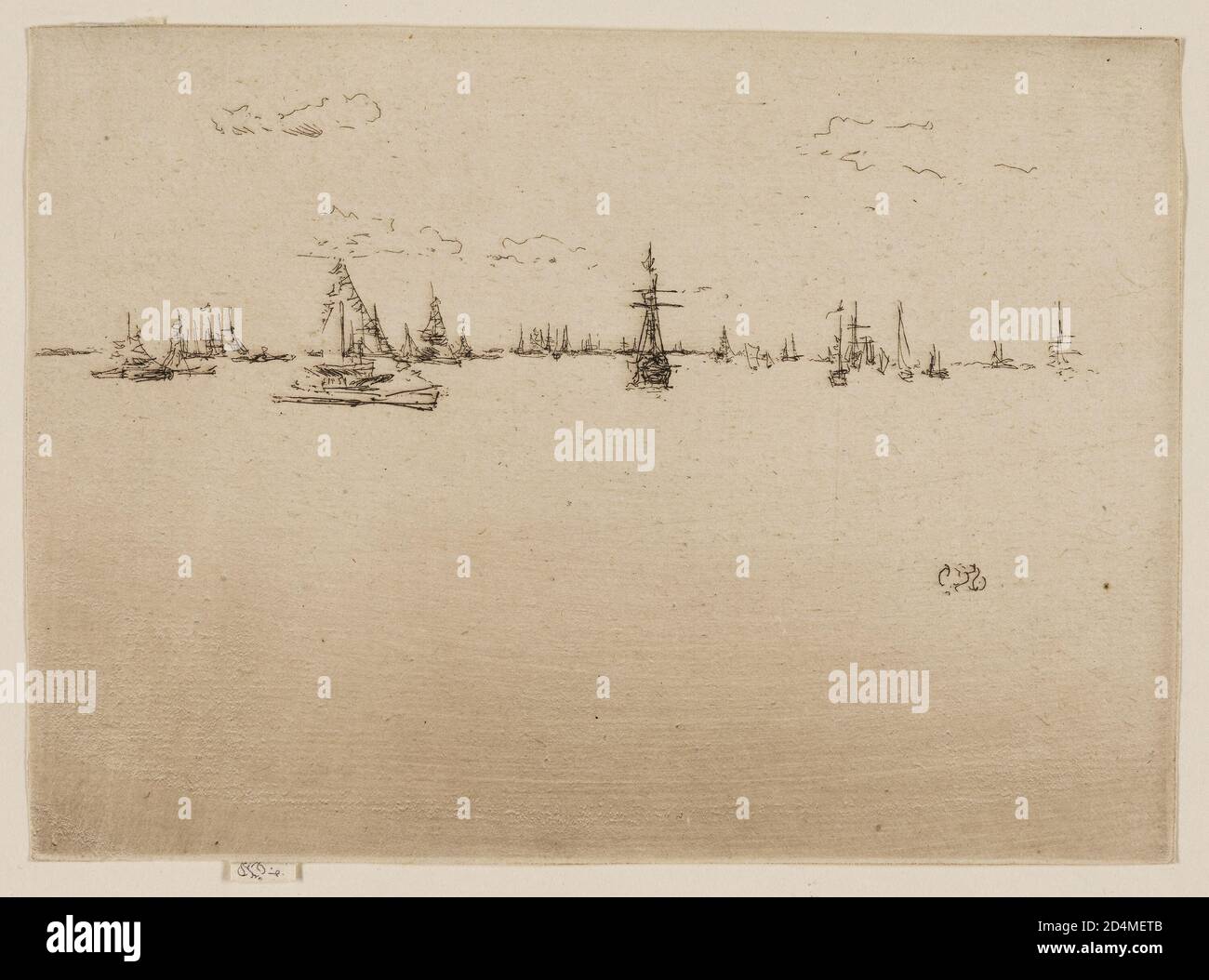 Etching in black ink on cream laid paper Stock Photo - Alamy