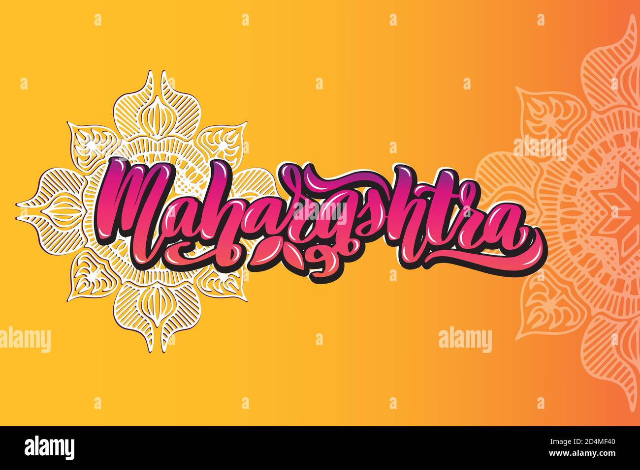 Maharashtra Handwritten stock lettering typography. States of India ...