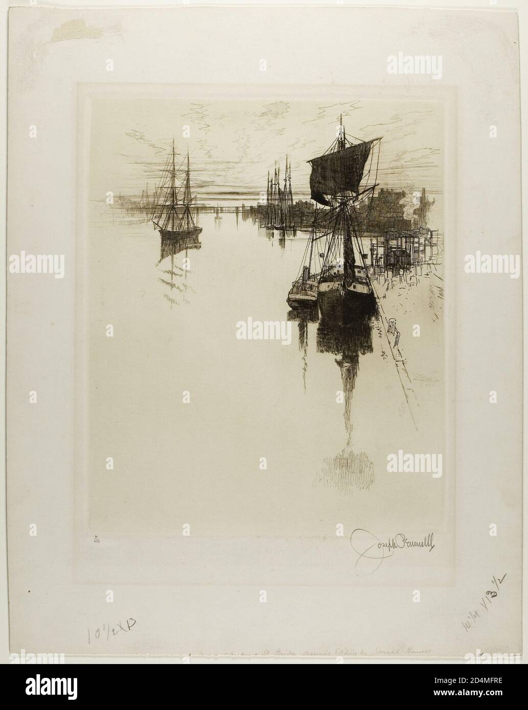 19th Century Art - Below Chestnut Street Bridge; Philadelphia ; Date ...