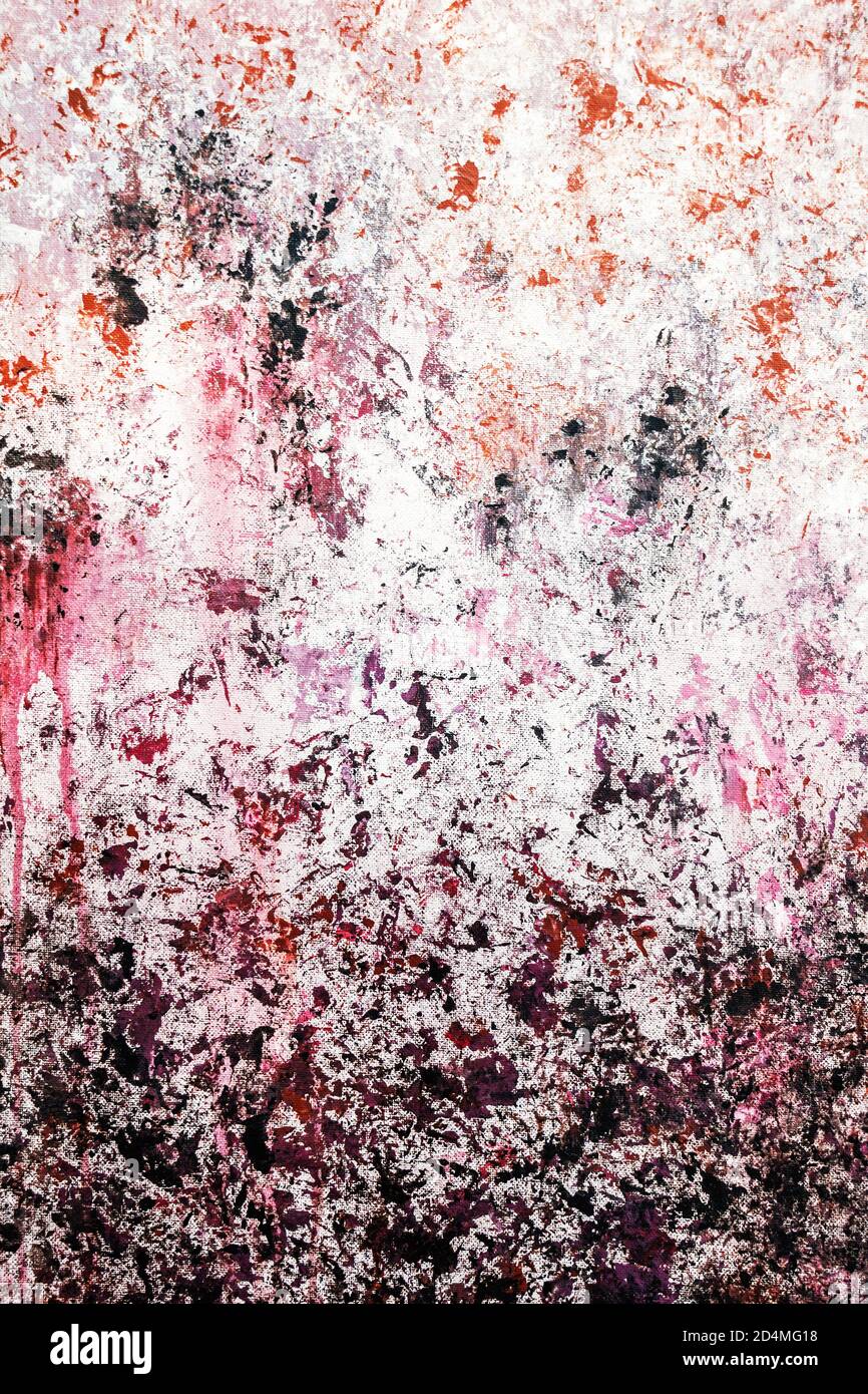 abstract red acrylic painting on canvas Stock Photo - Alamy