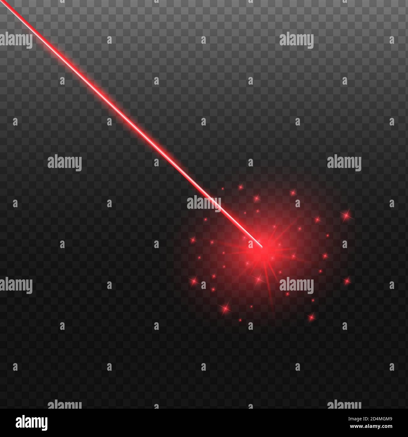 Abstract red laser beam. Transparent isolated on black background ...