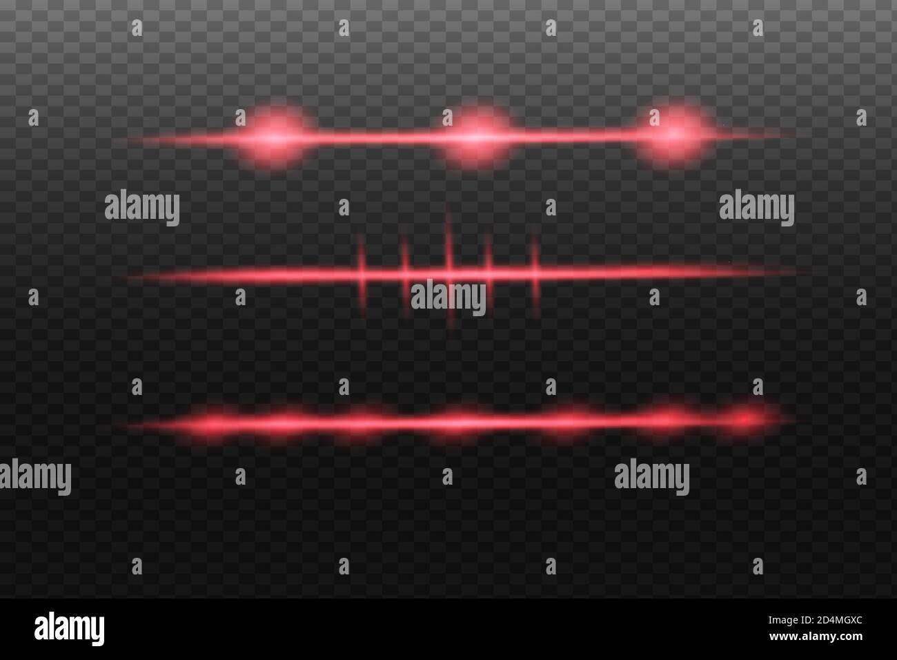 Abstract red laser beam. Transparent isolated on black background ...