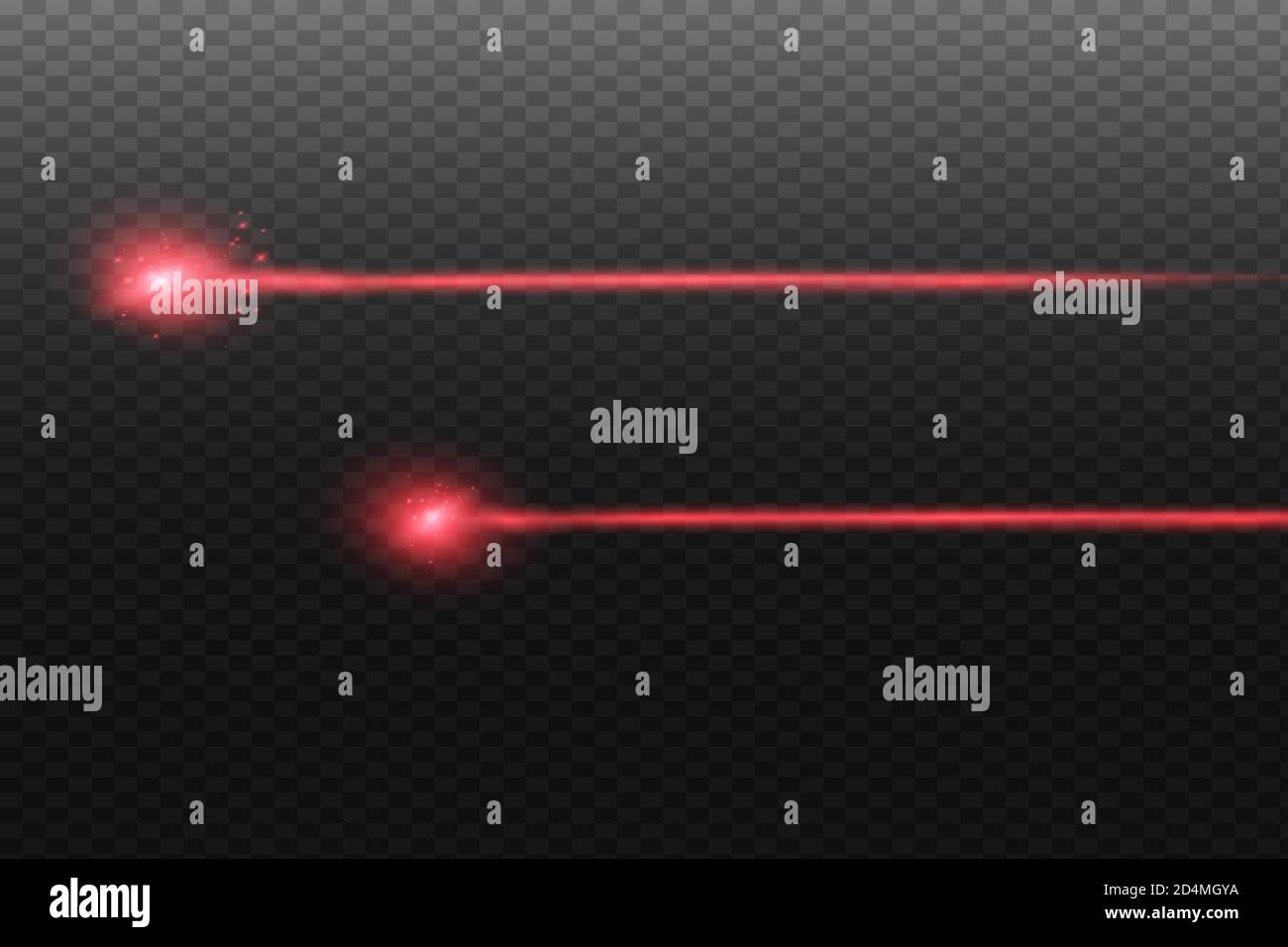 Abstract red laser beam. Transparent isolated on black background ...