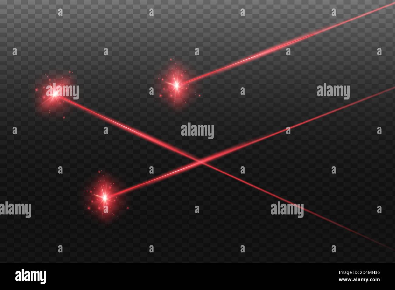 Abstract red laser beam. Transparent isolated on black background ...