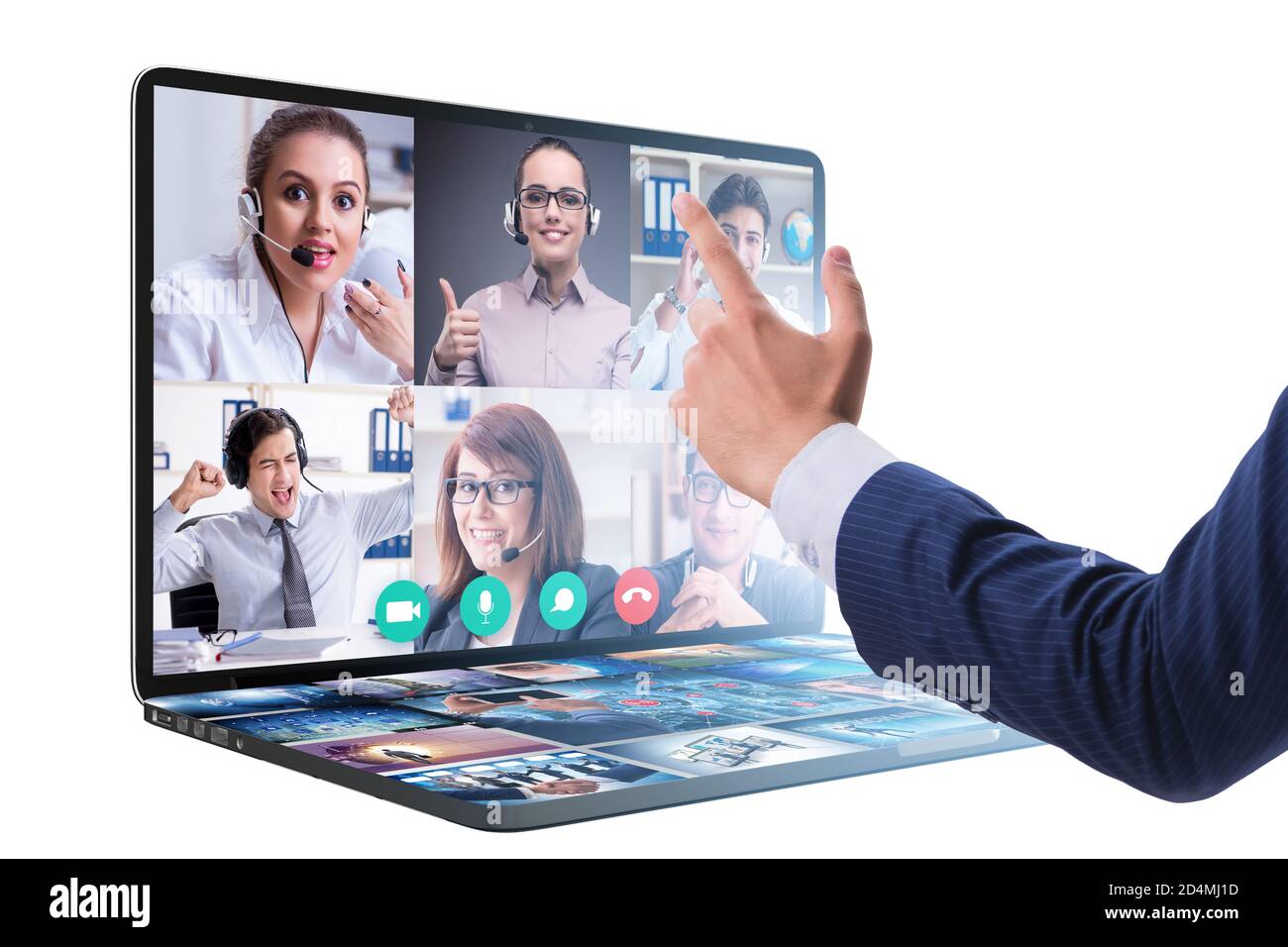 Concept of remote video conferencing during the pandemic Stock Photo ... Concept of remote video conferencing during the pandemic Stock Photo ...