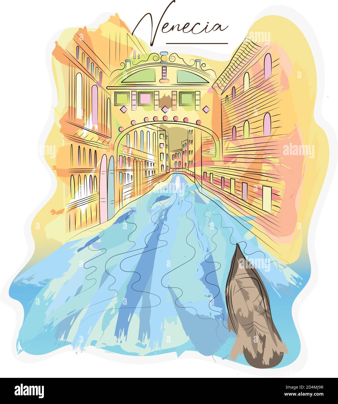 Venice city vector travel Cut Out Stock Images & Pictures - Alamy