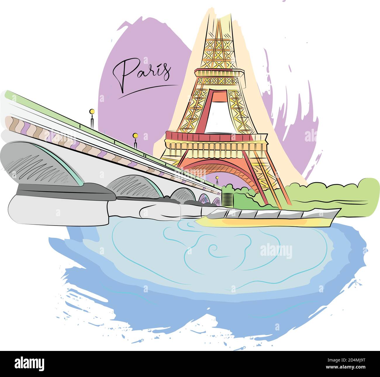 Cityscape paris eiffel tower Cut Out Stock Images & Pictures - Alamy