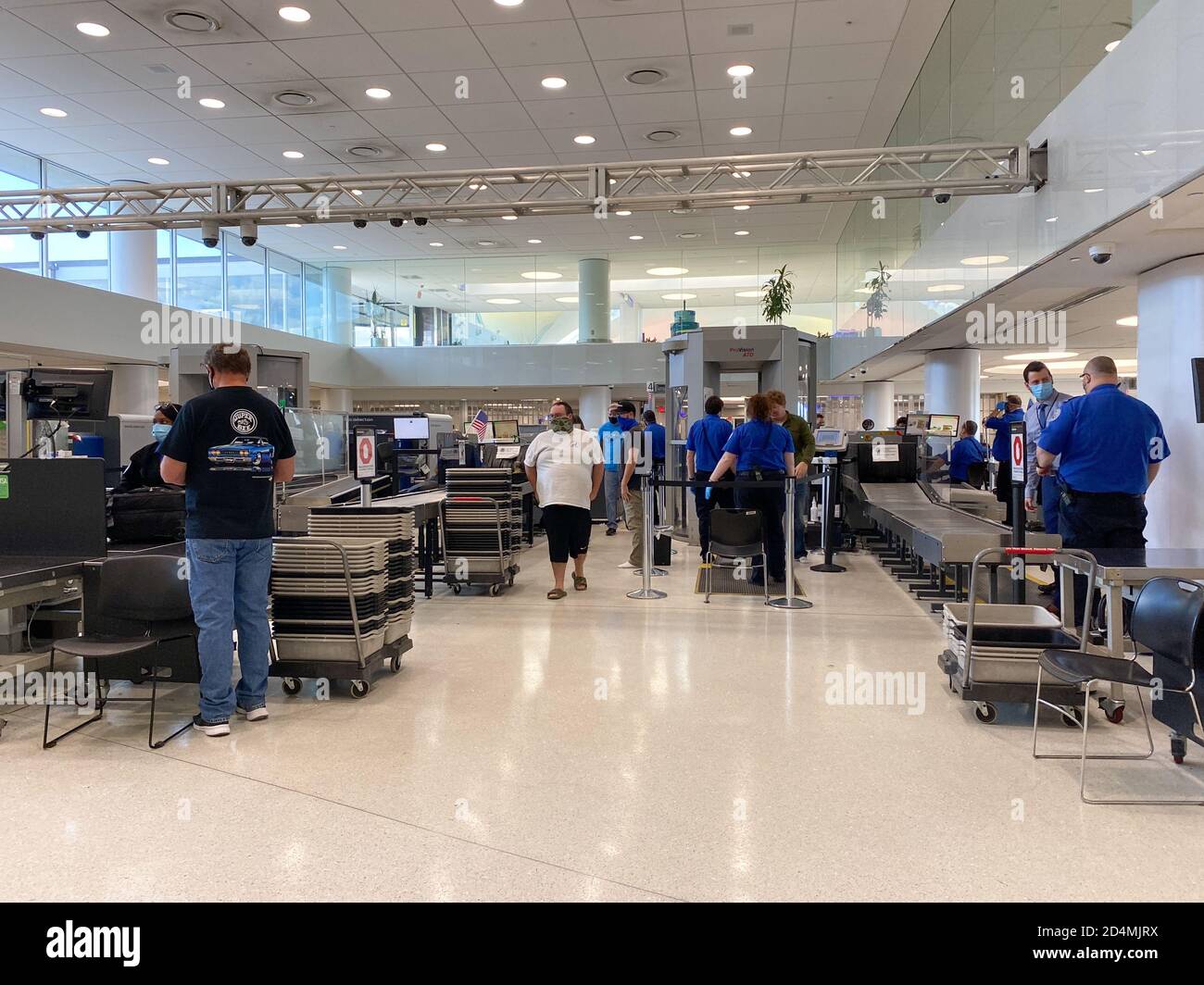 St. Louis, MO/USA - 10/2/20: The TSA security at St. Louis, MO Lambert ...