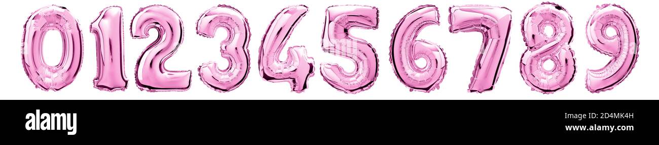 pink numbers balloon isolated on a white background Stock Photo - Alamy