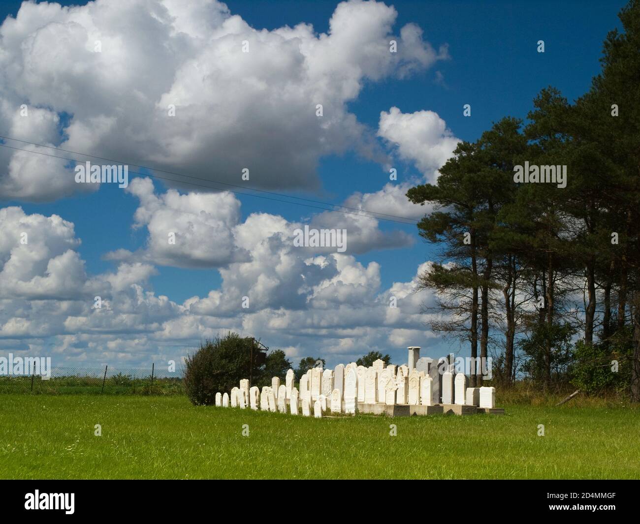 Little cemetery with white tombstones Stock Photo - Alamy
