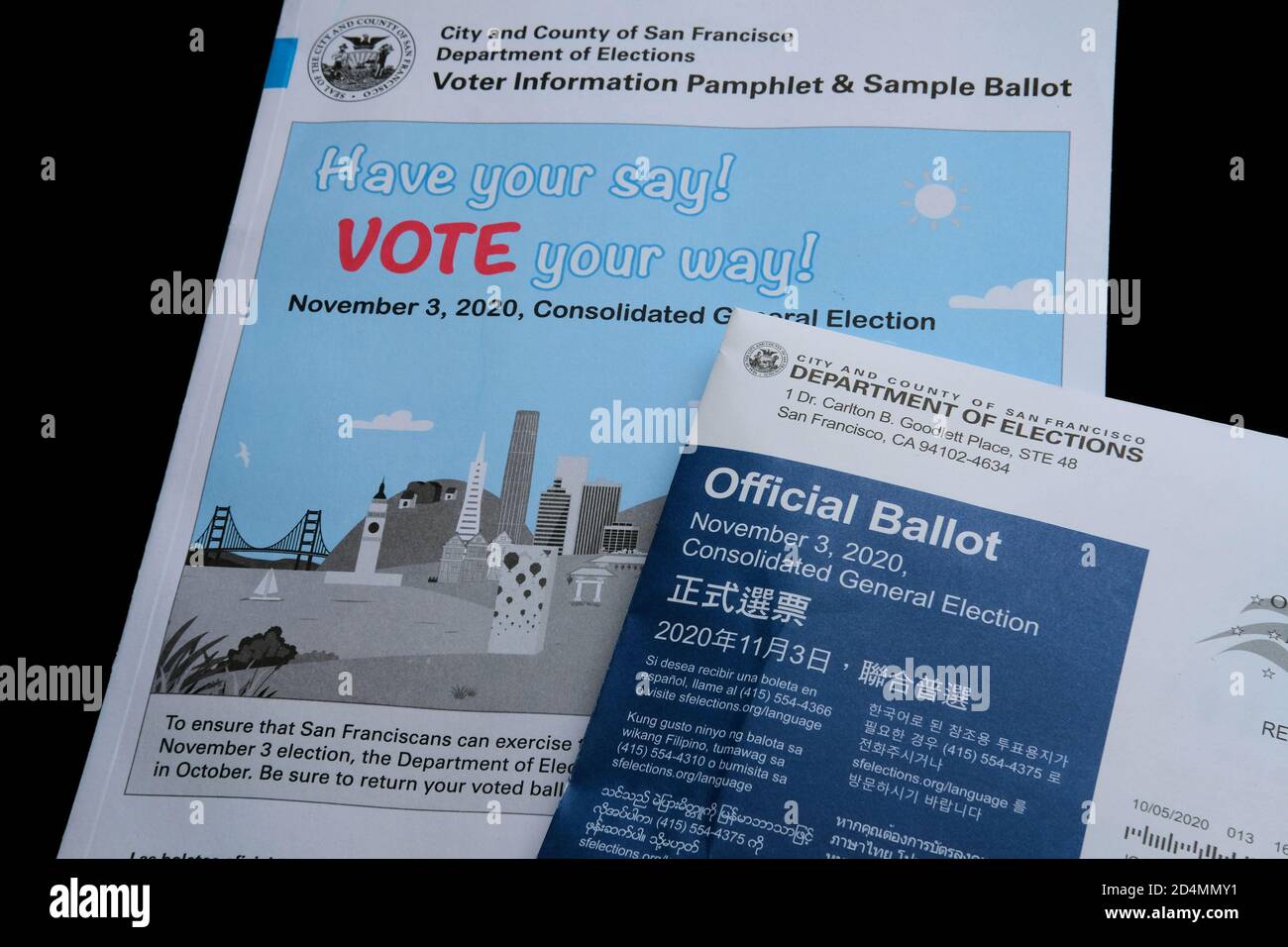 Official ballot envelope for the November 3 2020 General Election ...