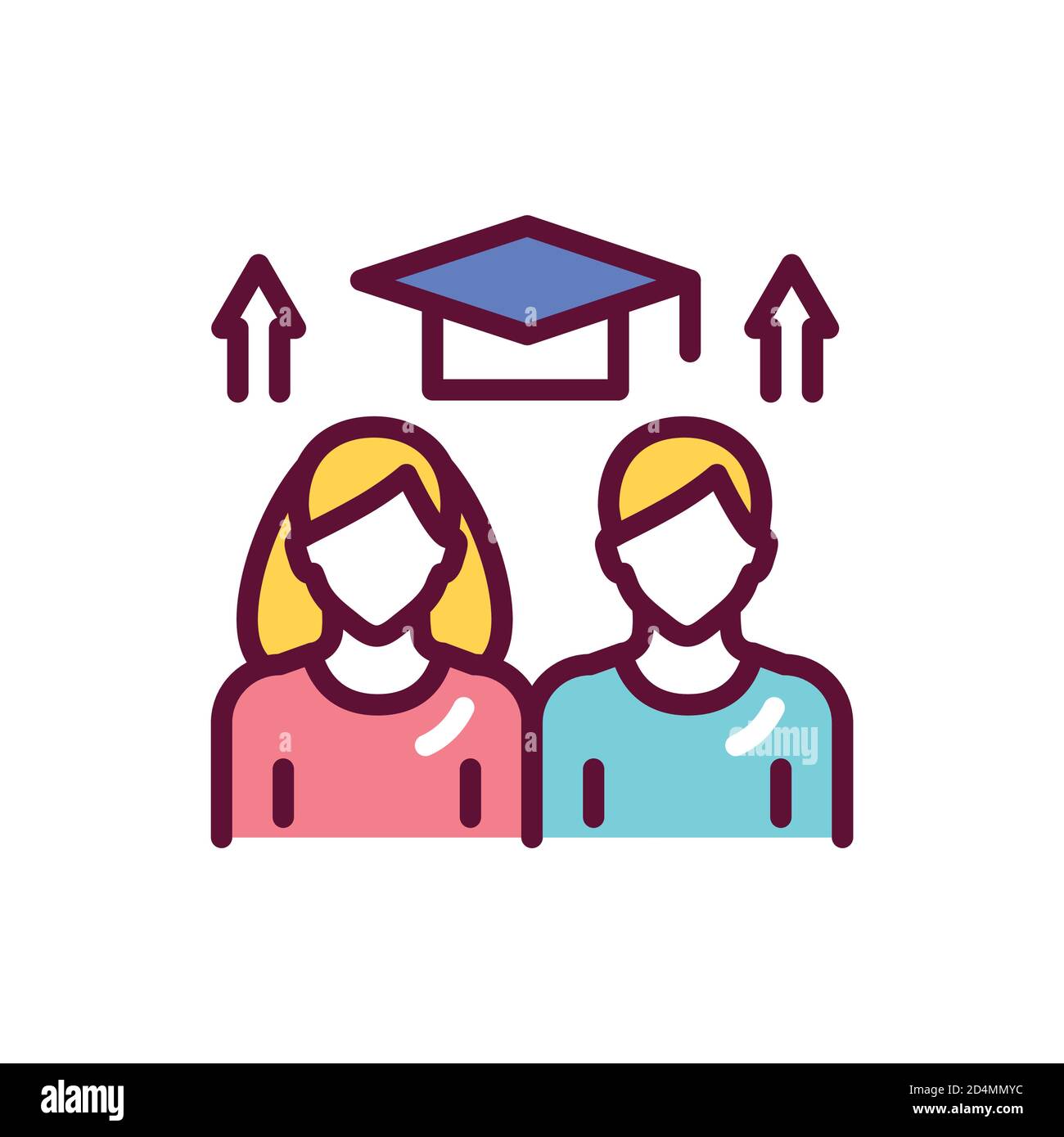 Courses training color line icon. Vector illustration. Outline ...