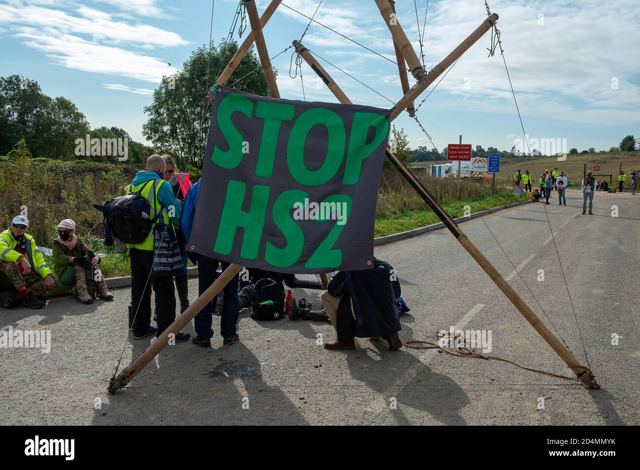 West Hyde, Hertfordshire, UK. 9th October, 2020. HS2 Rebellion and ...