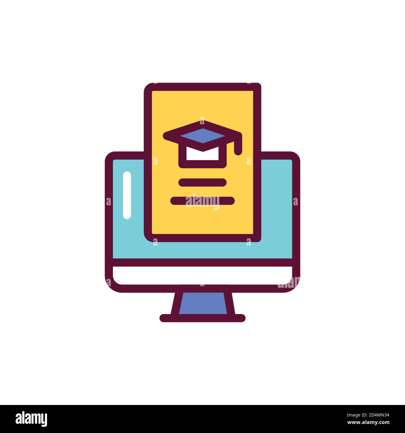 Course material color line icon. Vector illustration. Outline pictogram ...