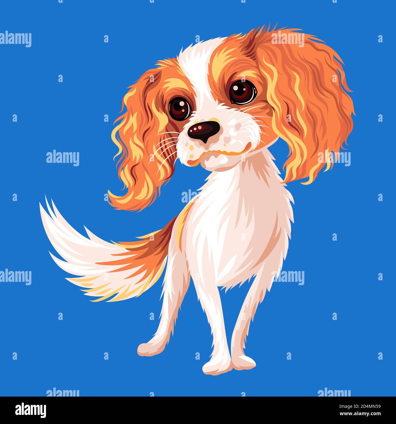 Vector cute smiling dog Cavalier King Charles Spaniel breed Stock ...