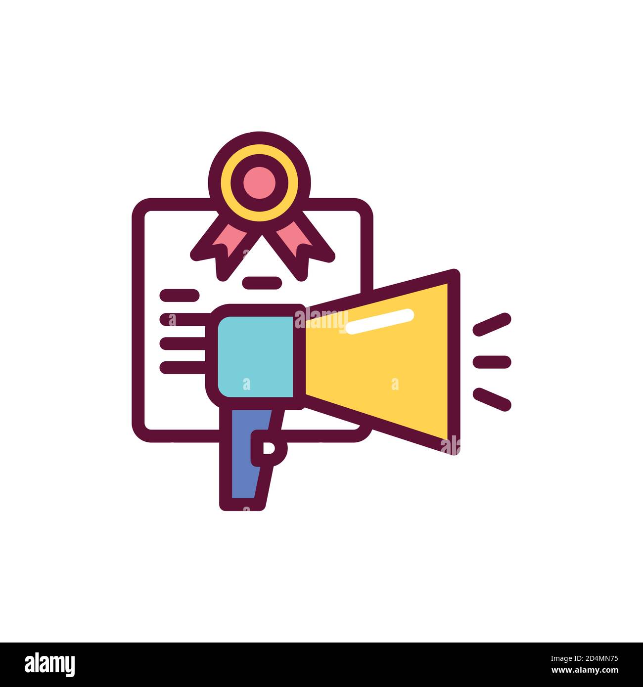 Marketing and advertising courses black line icon. Vector illustration ...