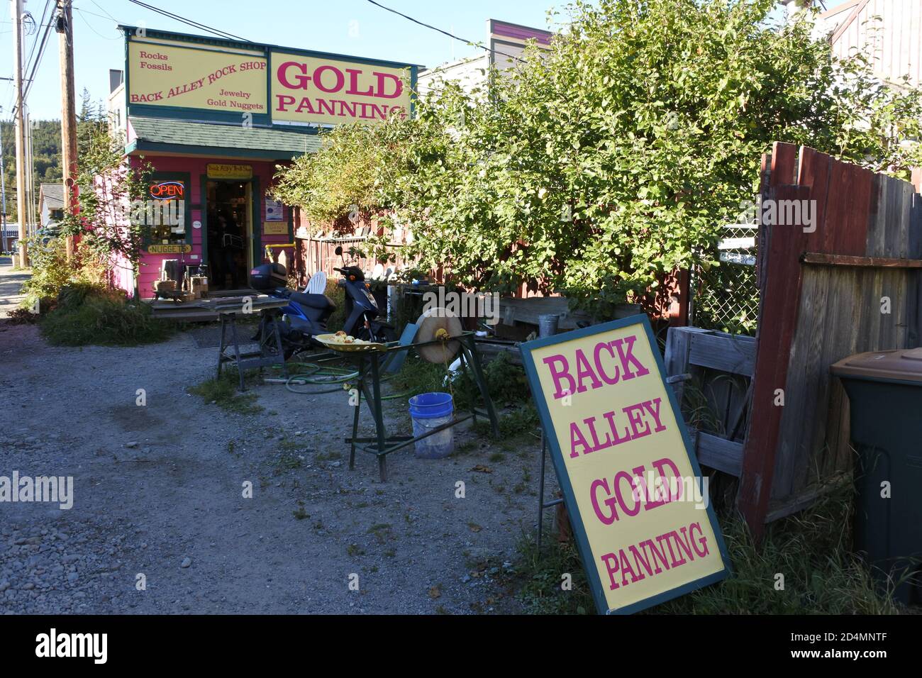 Back Alley Gold Panning, Skagway;Alaska;US;USA;United States of America ...