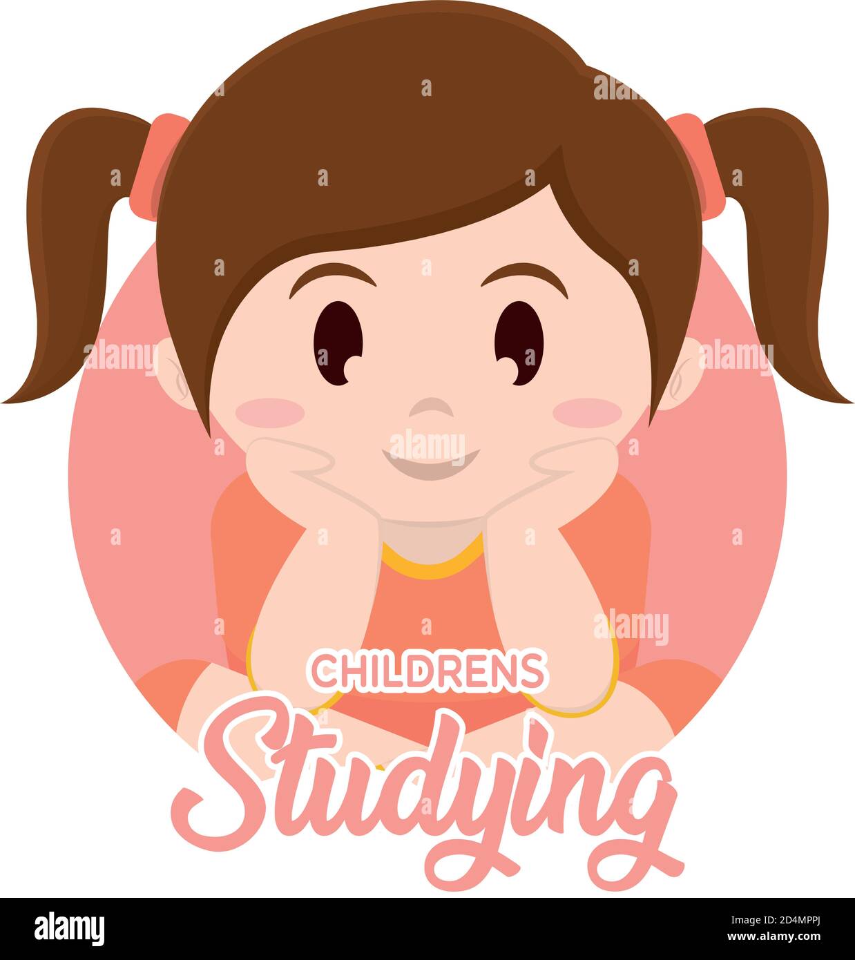 Isolated daughter childrens studying school icon - Vector Stock Vector ...