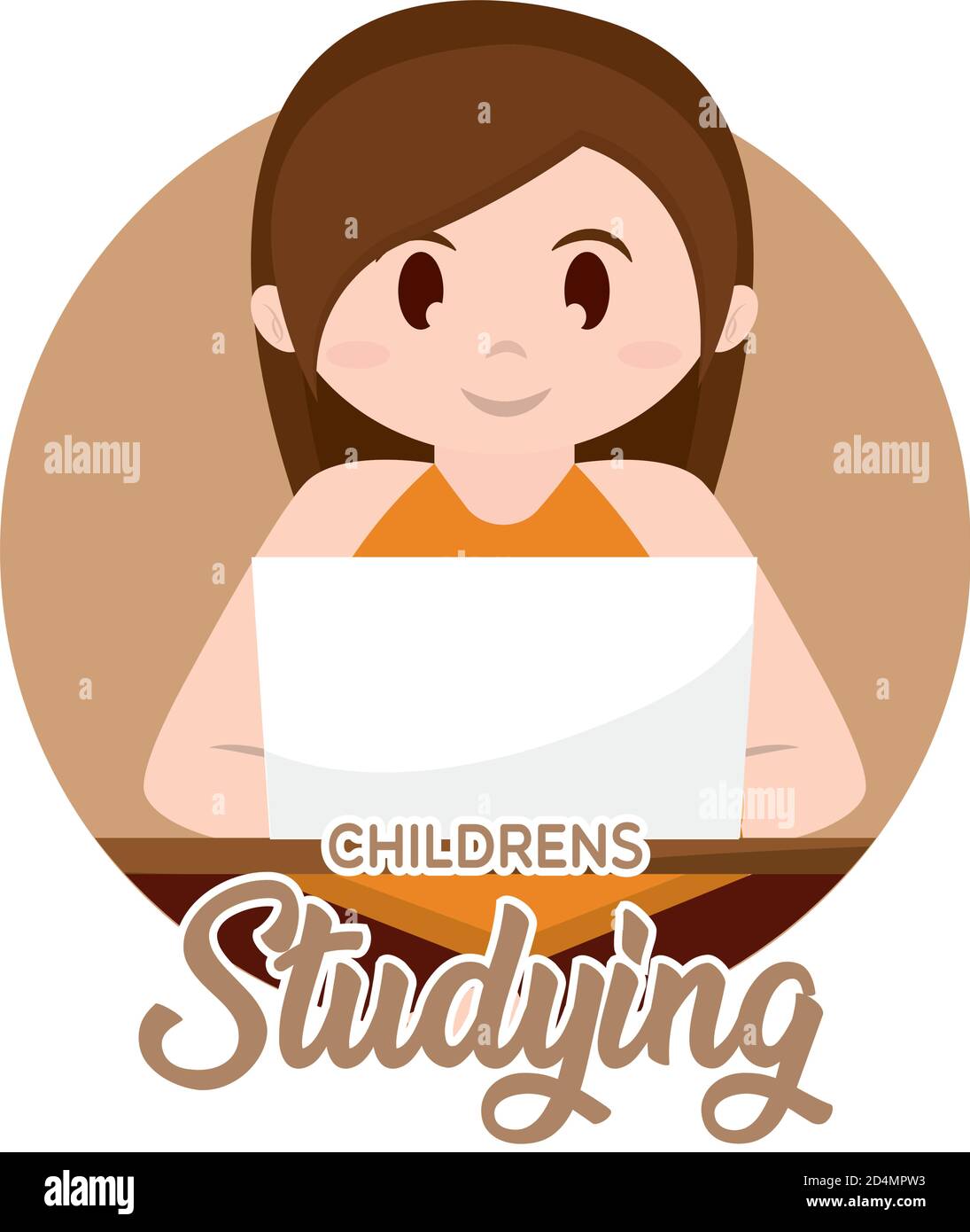 Isolated girl childrens studying school icon - Vector Stock Vector ...