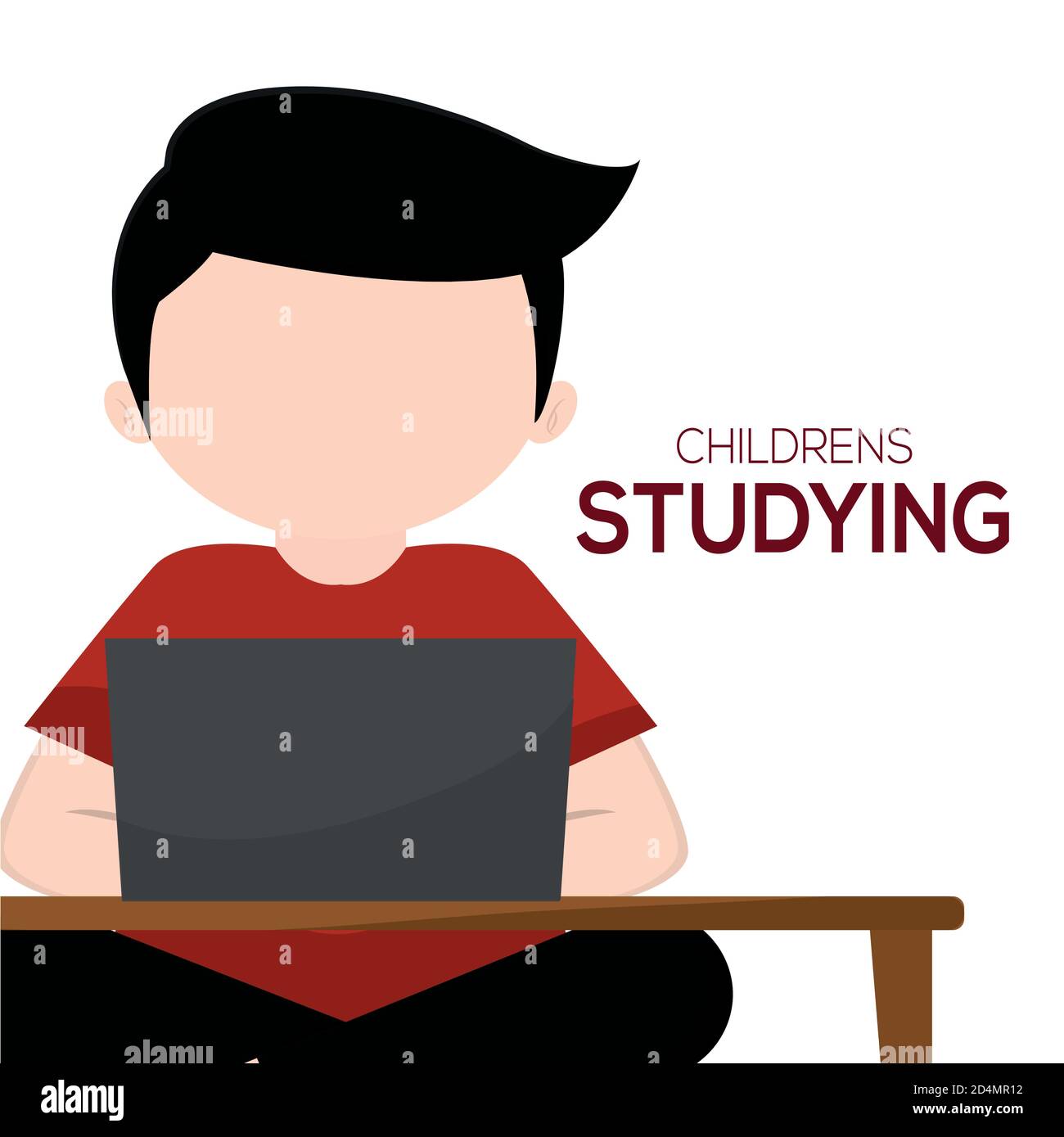 Isolated boy childrens studying school icon - Vector Stock Vector Image ...