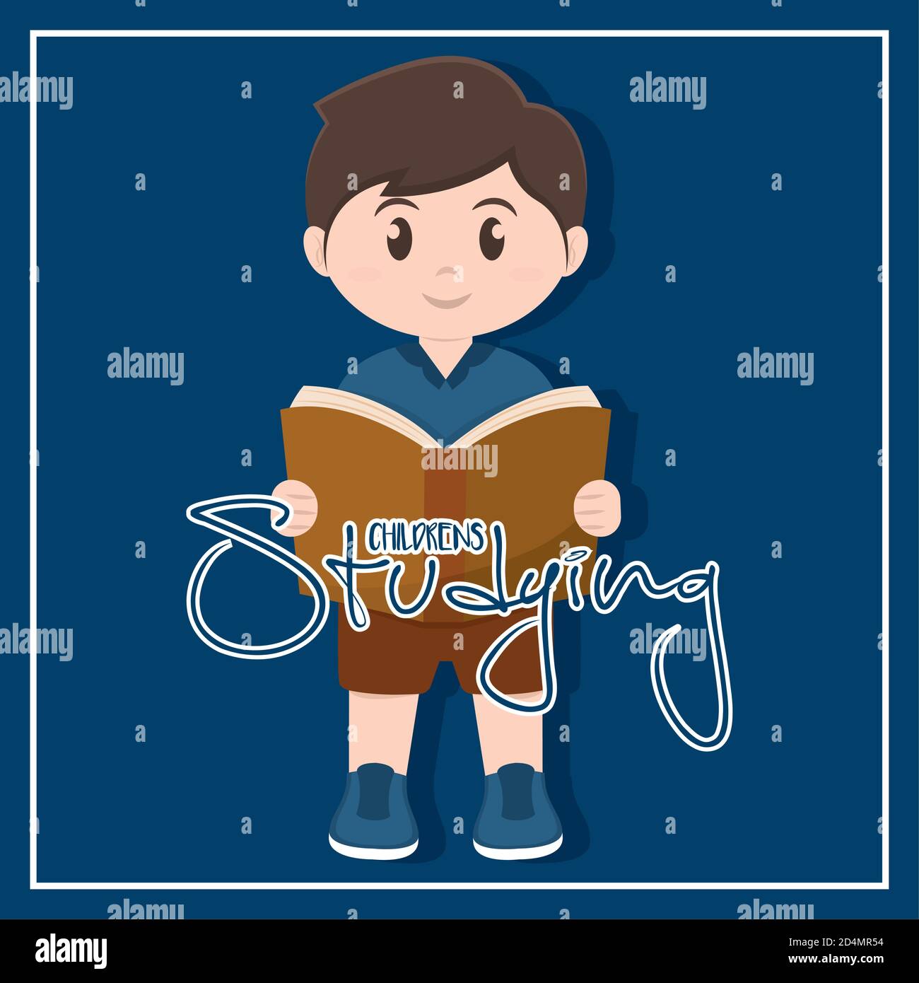 Isolated boy childrens studying school sticker - Vector Stock Vector ...