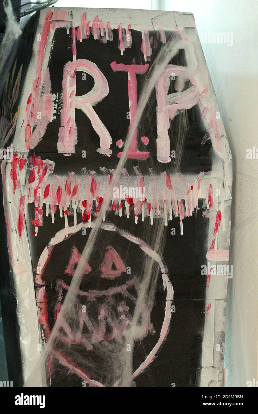 halloween festival, scary burial vault concept in close up Stock Photo ...