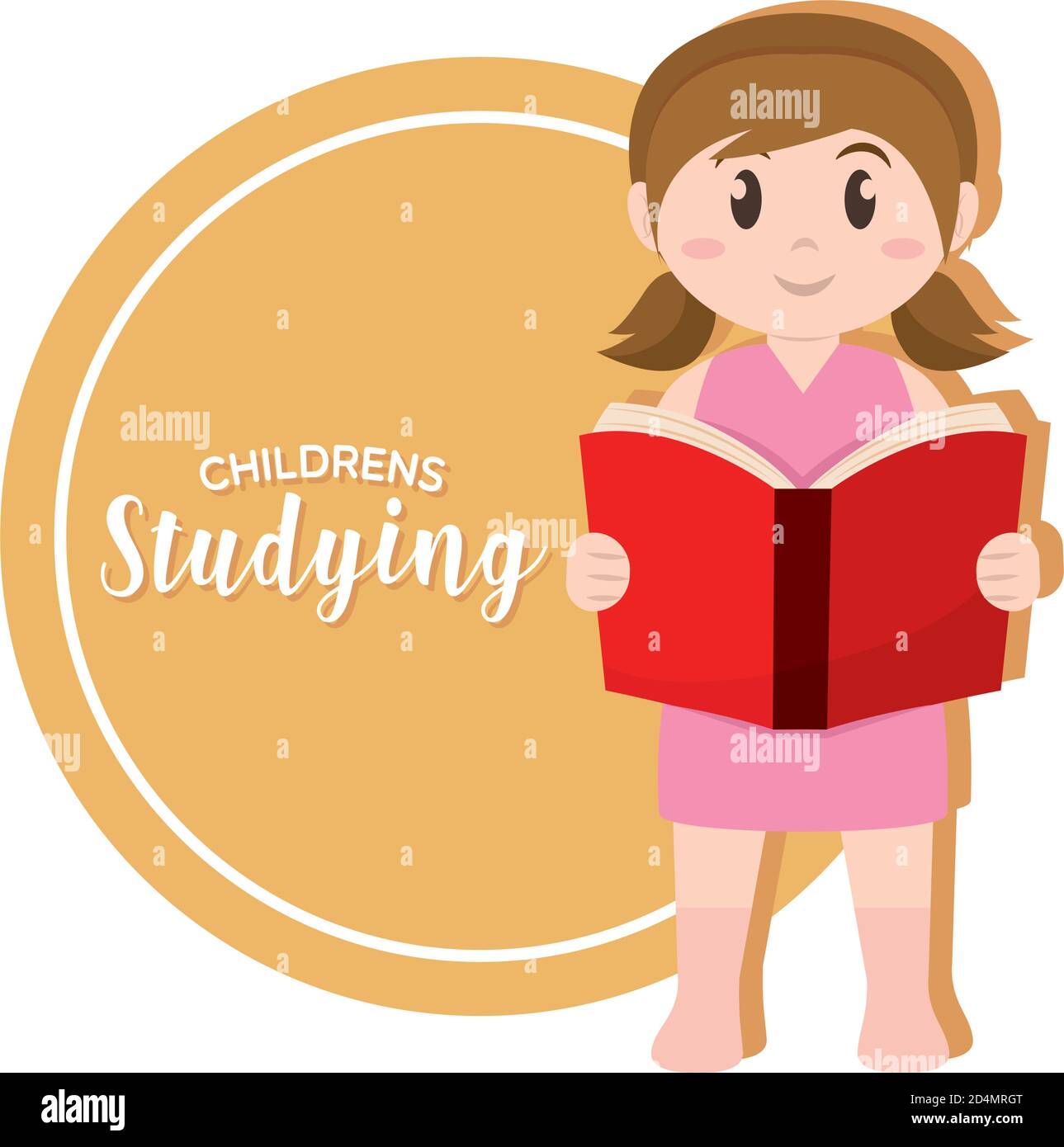 Isolated girl childrens studying school logo - Vector Stock Vector ...