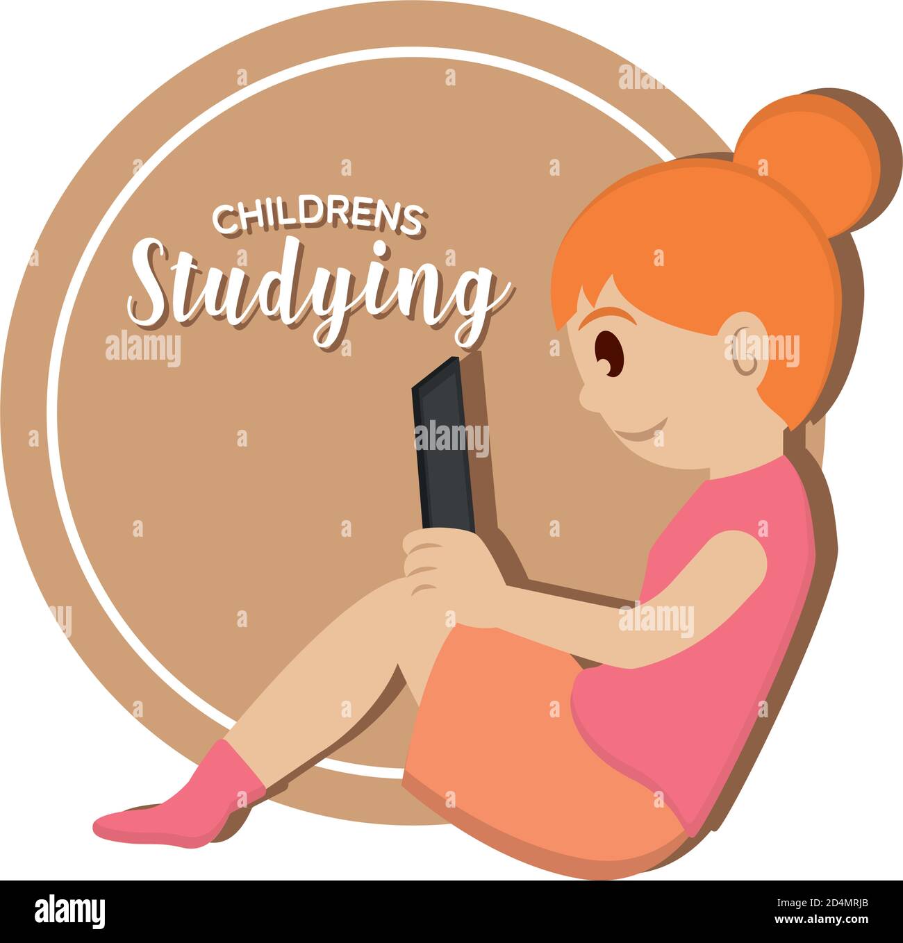 Isolated girl read childrens studying school logo - Vector Stock Vector ...