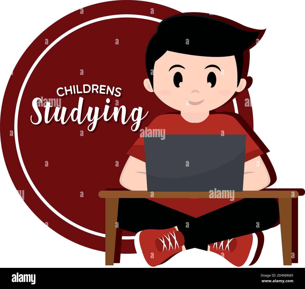 Isolated boy childrens studying school logo - Vector Stock Vector Image ...