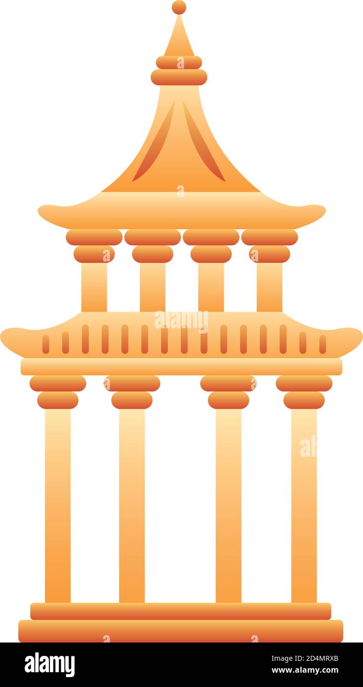 chinese tower columns structure icon vector illustration design Stock ...